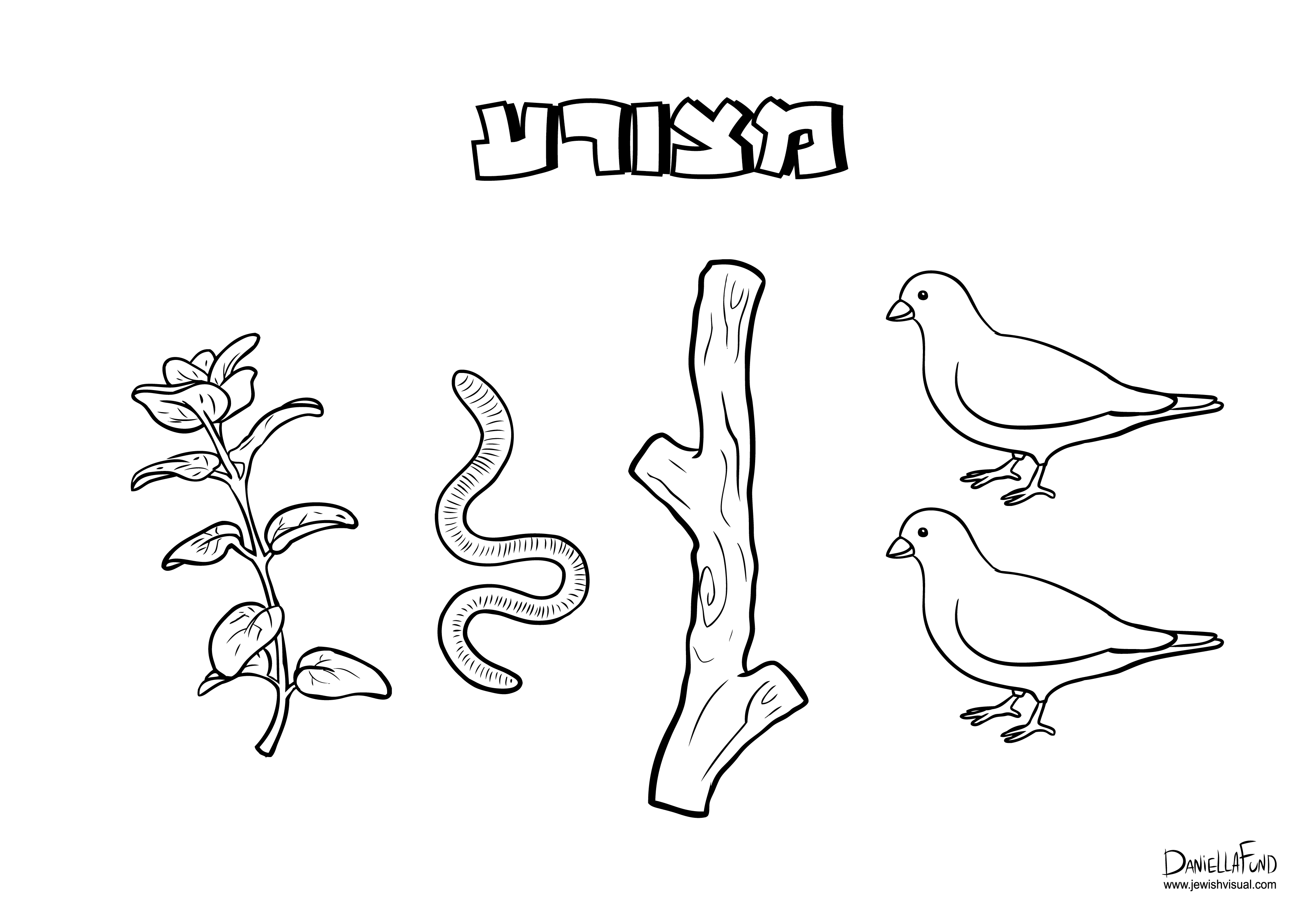 Parashat Metzora Coloring page – פרשת מצורע – יצירה יהודית