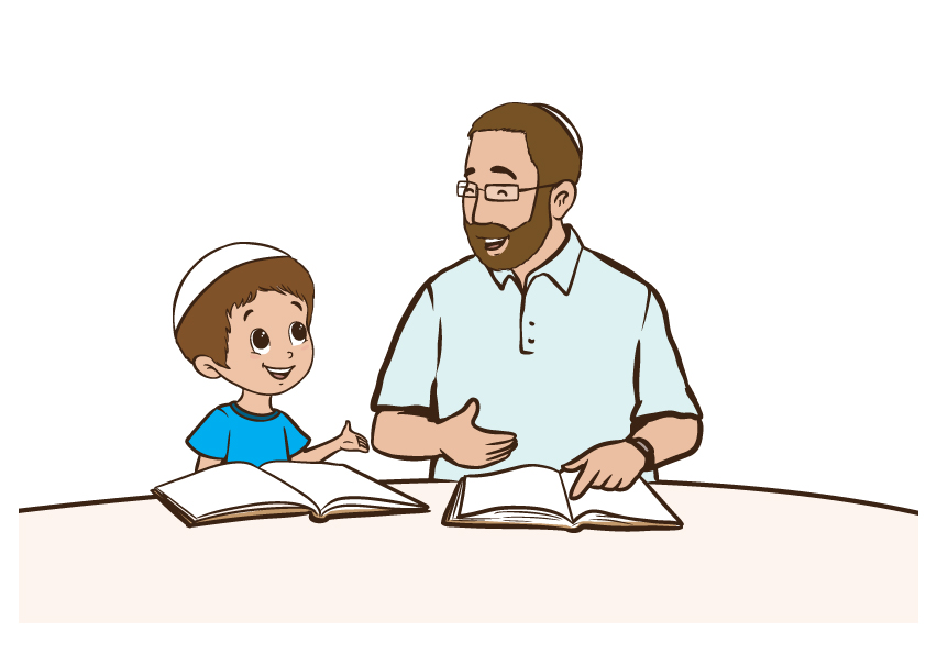 Father learning torah with son – אבא ובן לומדים תורה – JVisual